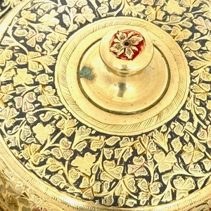 Vintage Brass Jewellery Box, Boho Round Lidded Dish, Bohemian Indian ...