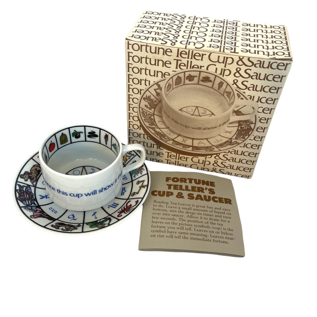 Vintage Zodiac Fortune Telling Cup, Saucer & Instructions, Tasseography ...