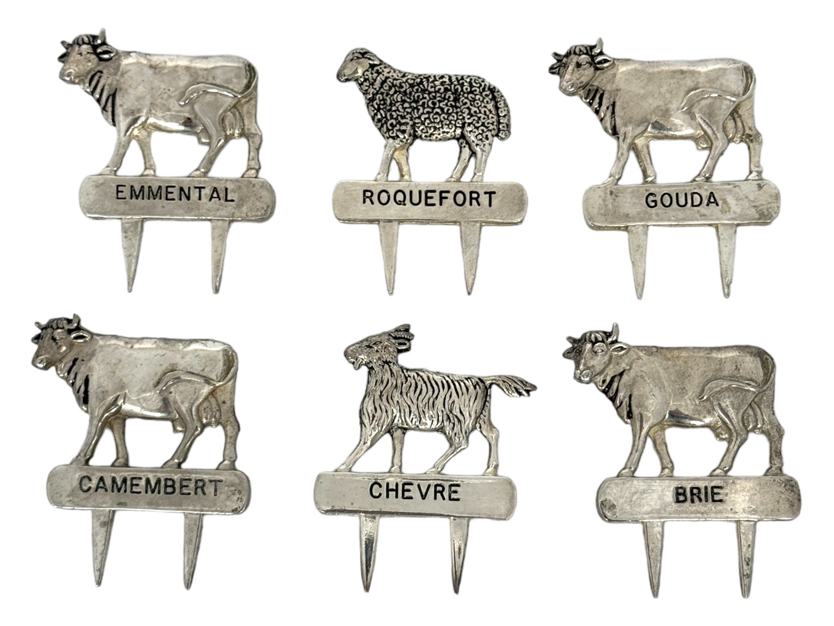 Vintage Silver Plated Cheese Markers, French Silea Cheese Labels ...