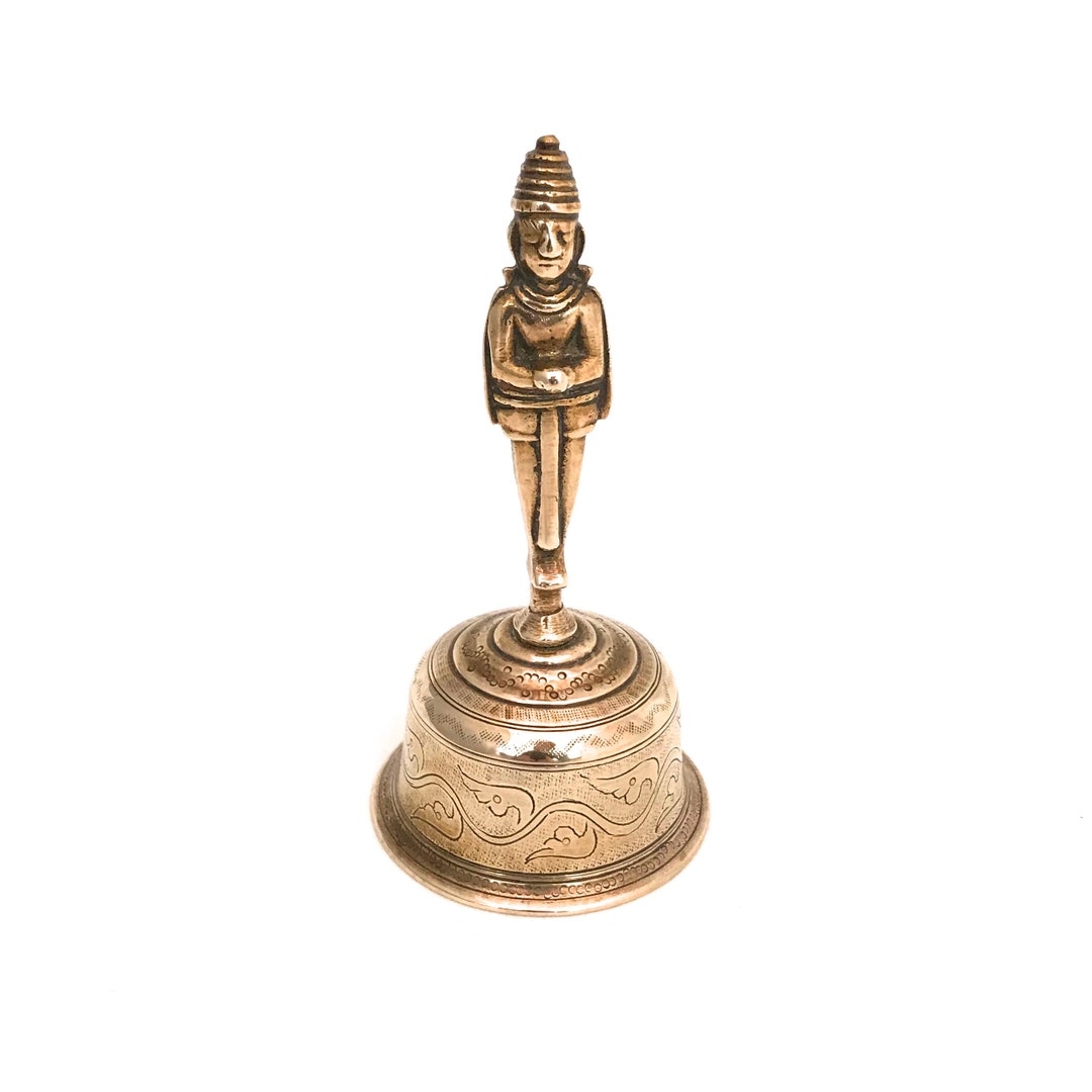 Vintage Hanuman Bell, Brass Hand Bell, Hindu Temple Hand Bell, Hindu ...