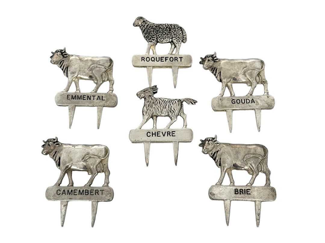 Vintage Silver Plated Cheese Markers, French Silea Cheese Labels ...