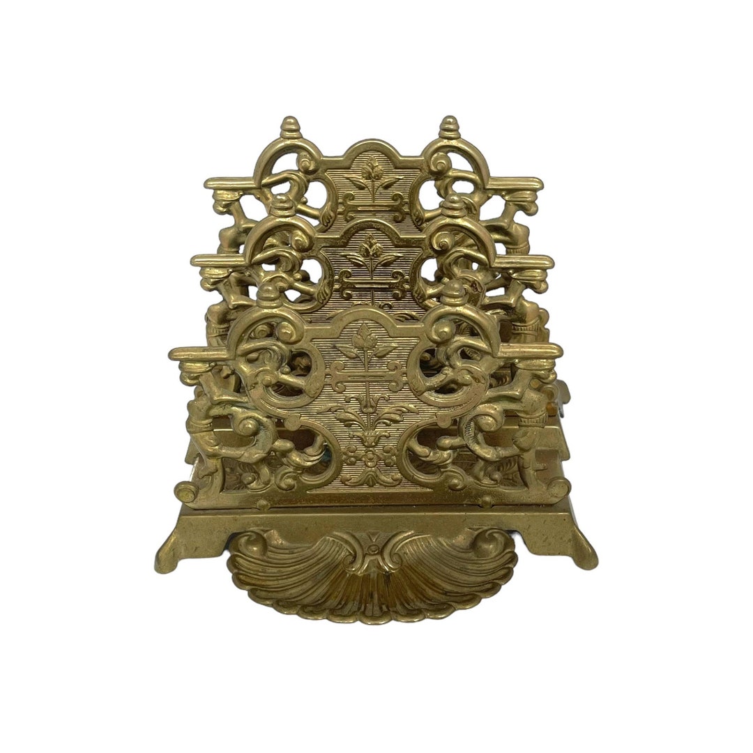 Vintage Brass Letter Rack, Antique Style Letter Holder, Victorian Style ...