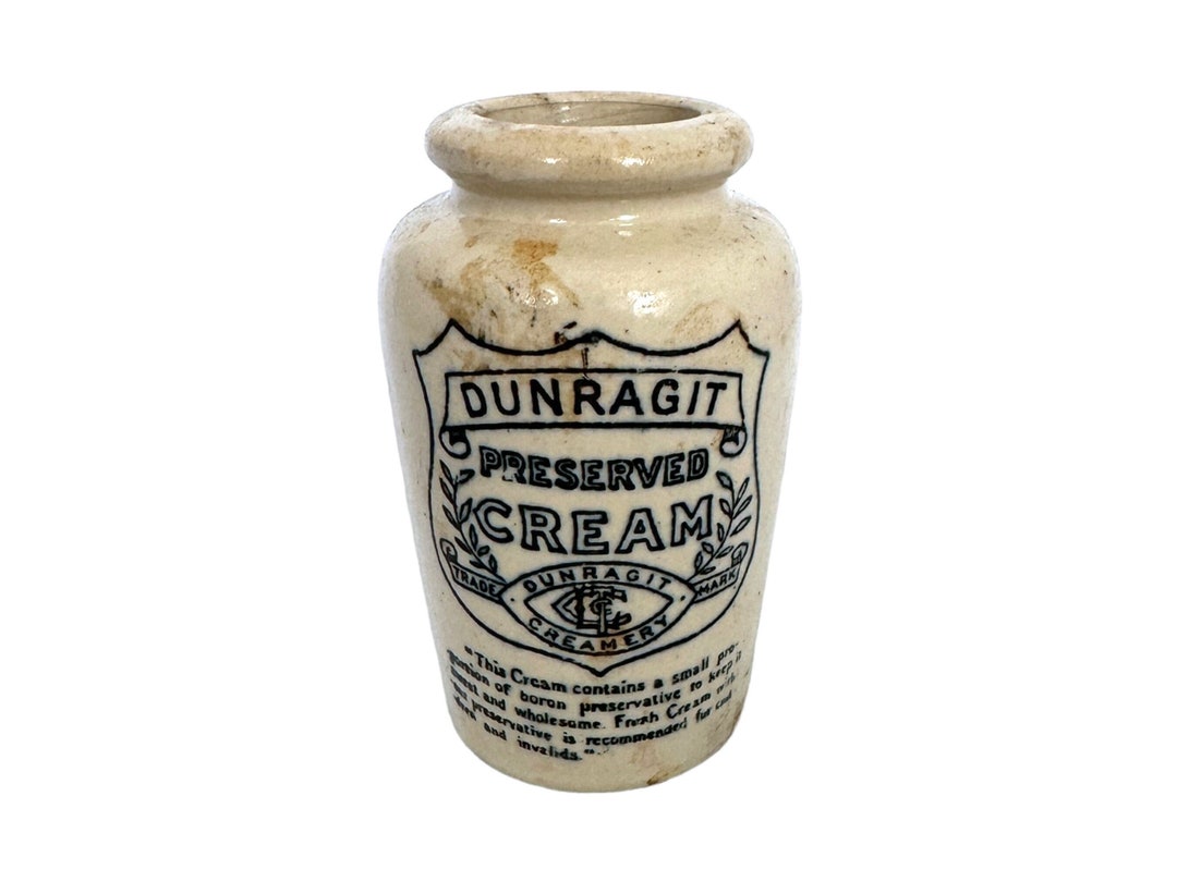 Vintage Dunragit Pure Cream Stoneware Pot Antique Stoneware Pot ...