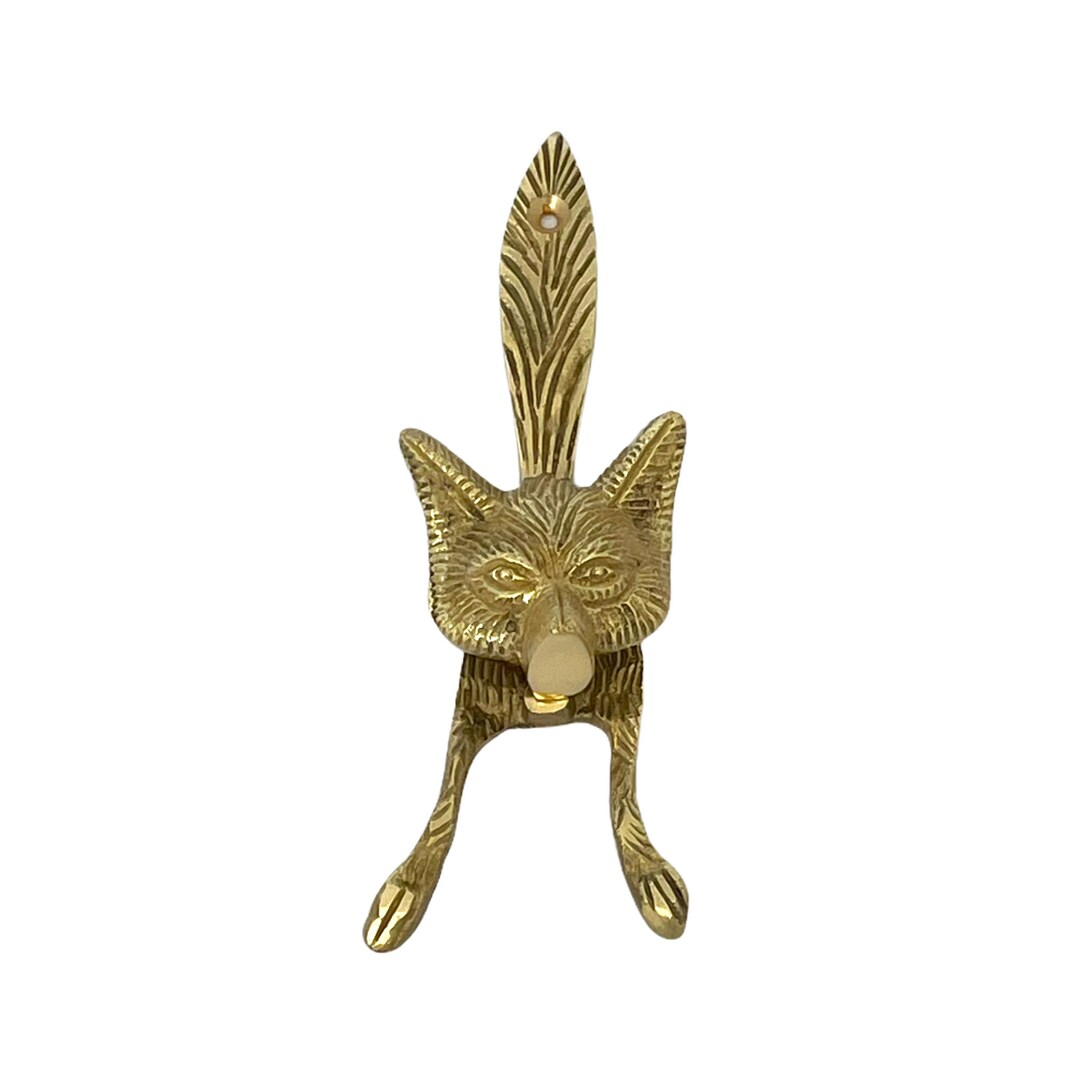Vintage Brass Fox Head Door Knocker: Reproduction Door Fixture - Etsy