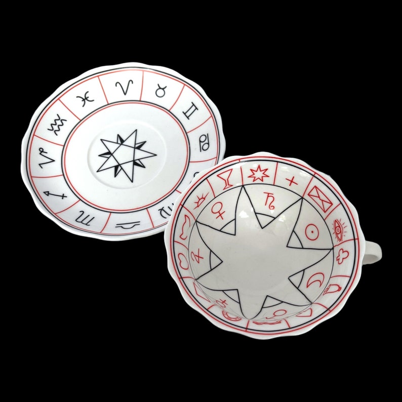 Vintage Tea Leaf Reading Cup Fortune Telling Cup Saucer - Etsy