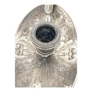 Vintage Seba Silver Plated Chamberstick: Floral Candle Holder, Made in ...