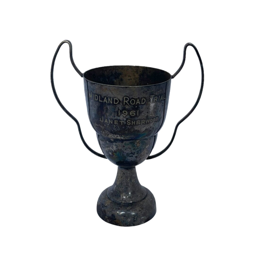 Vintage Rustic Trophy Cup, 1961 Silver Plated Engraved Trophy Cup ...
