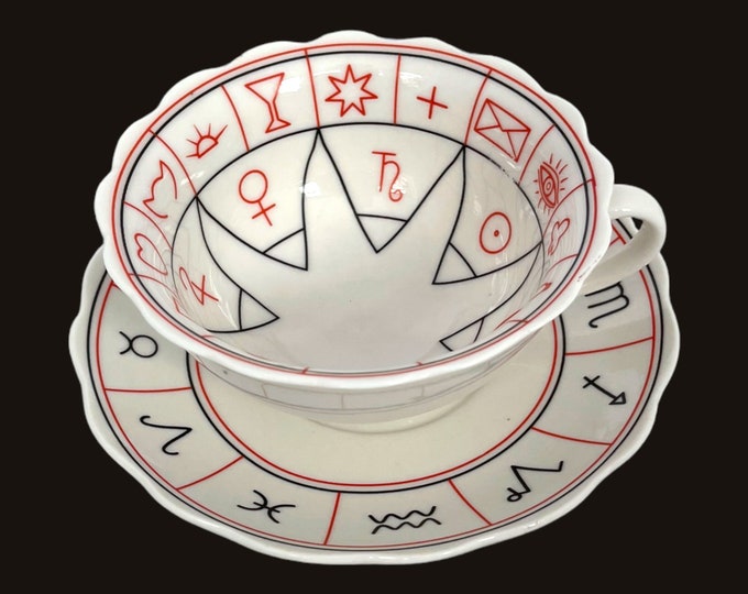 Vintage Tea Leaf Reading Cup, Fortune Telling Cup Saucer, Tarot Cup ...