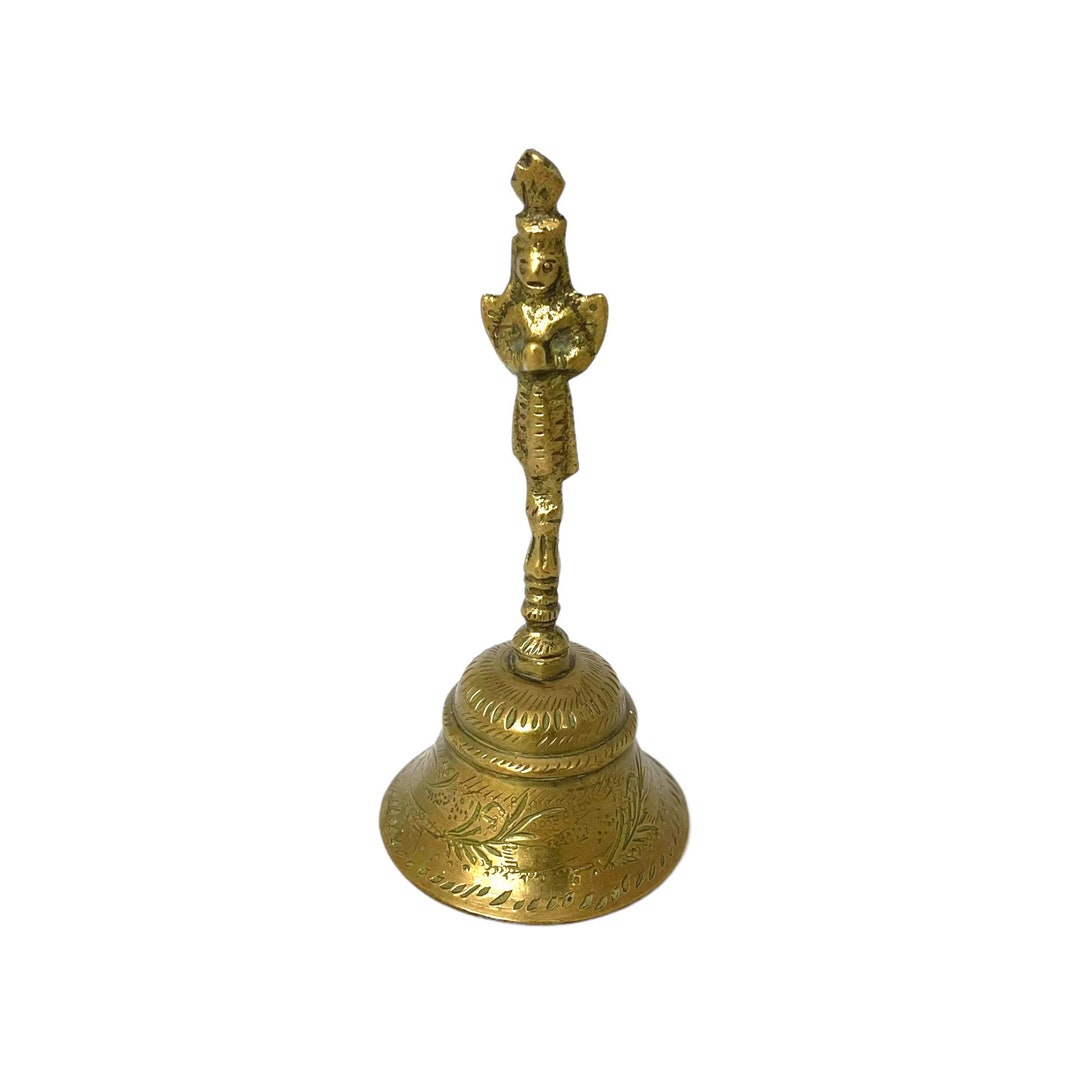 Vintage Brass Hanuman Bell, Hindu Temple Hand Bell, Hindu Bell, Indian ...