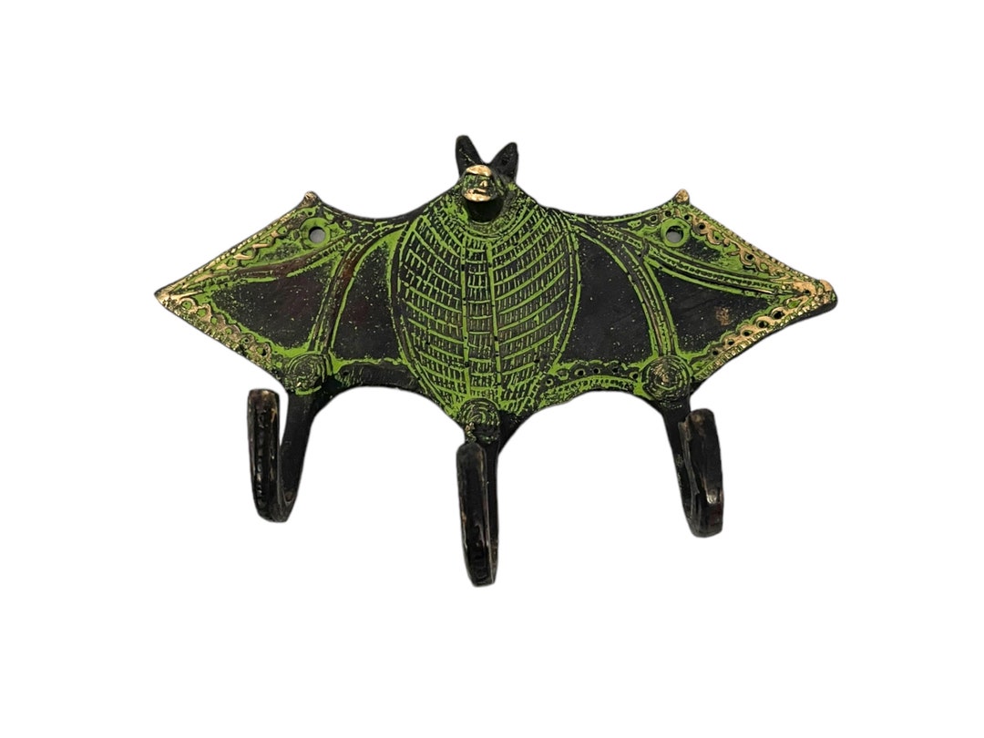 Vintage Brass Bat Key Hooks, Wall Mounted Key Hanger, Jewelry Hooks ...