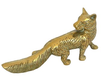 Brass Fox Figurine - Etsy
