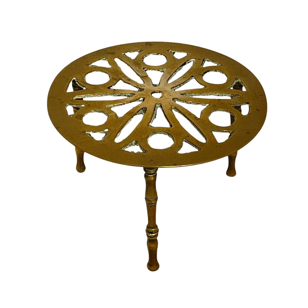 Vintage Brass Trivet Pot Stand, Plant Stand, Tea Pot Stand, Kettle ...