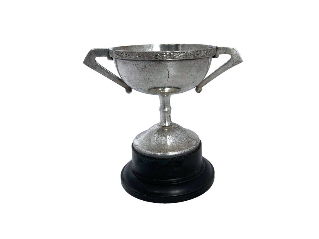 Vintage Silver Trophy Cup, Silver Plated Trophy Goblet, Rustic Angel ...