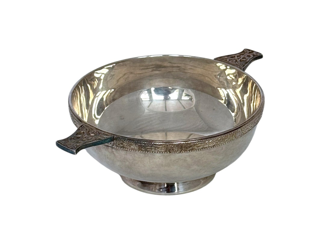 Vintage Pewter Quaich, Celtic Design Quaich, Peweter Love Cup, Cup of ...