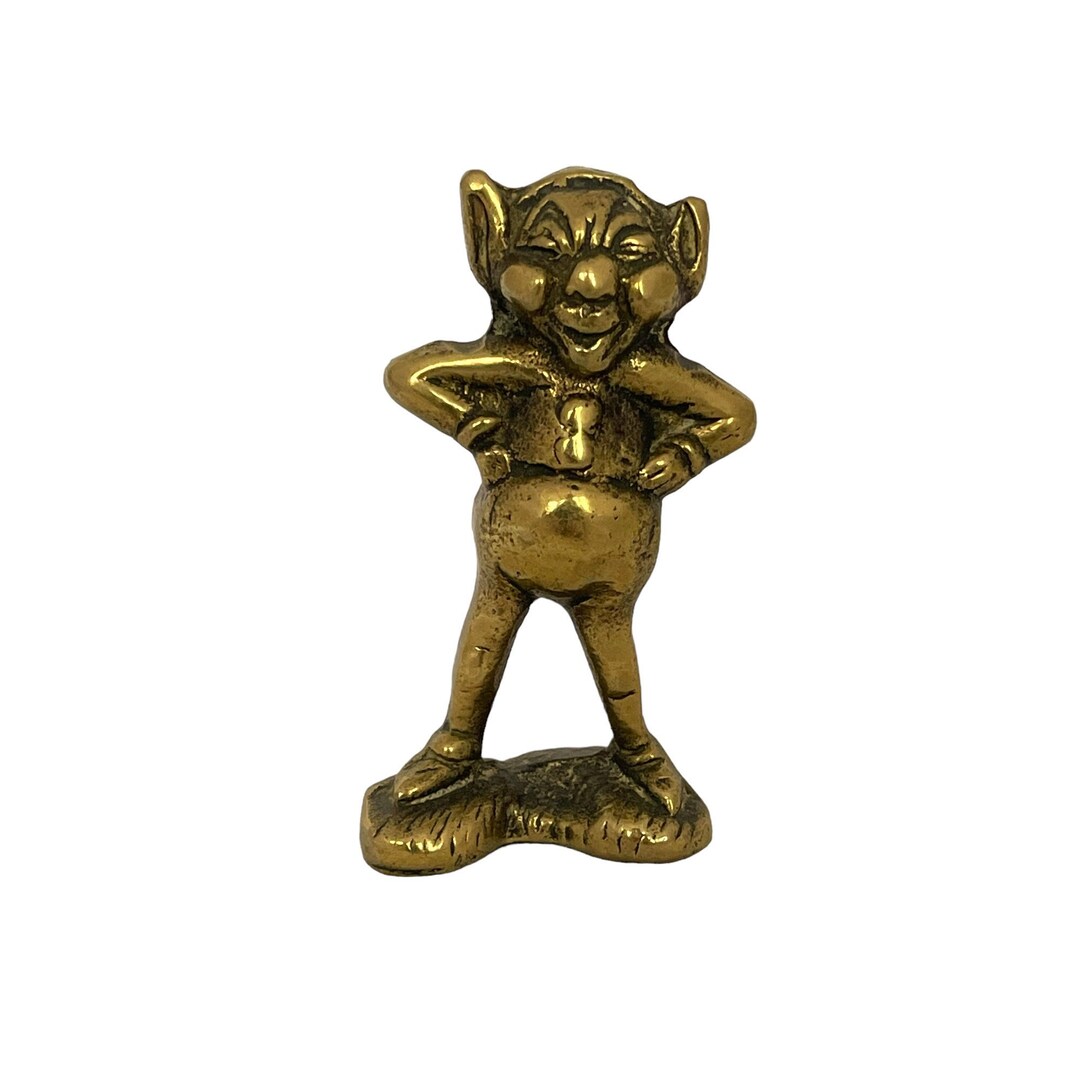 Vintage Brass Pixie Figurine, Antique Small Cornish Elf, Nymph, Imp ...