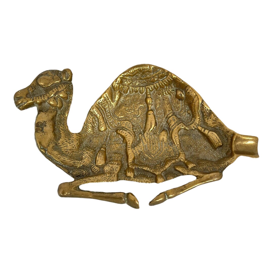 Vintage Brass Camel Offering Dish, Trinket Dish, Egyptian Decor, Camel ...