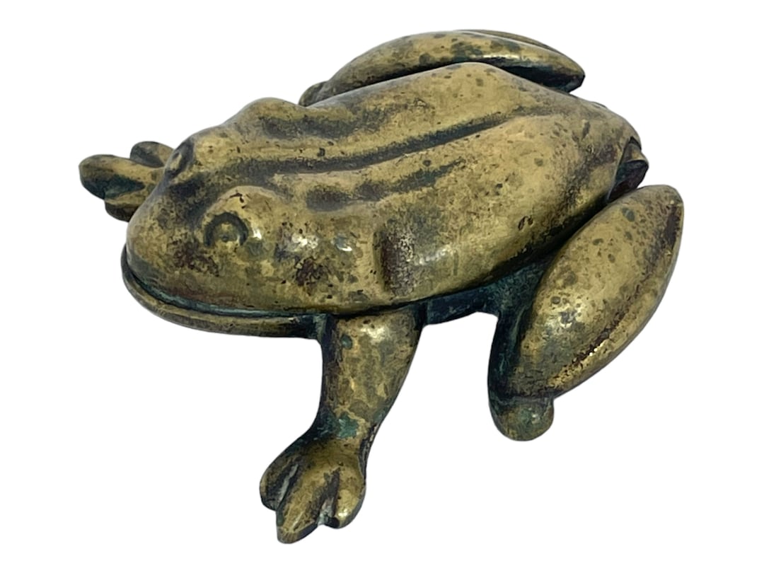 Vintage Brass Frog Ashtray, Small Brass Frog Box, Gold Frog Jewellery ...