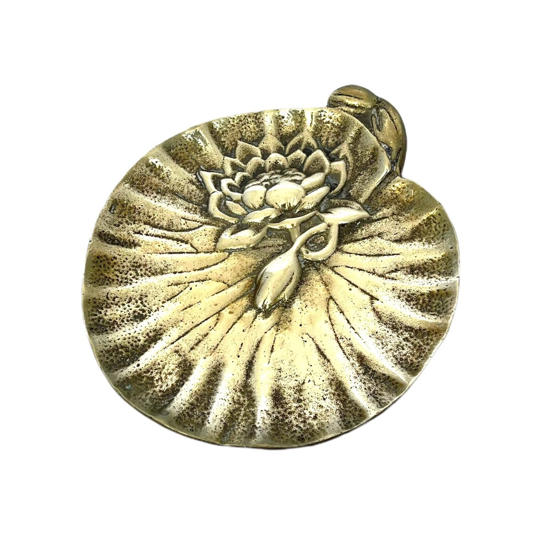Vintage Brass Lilly Pad Tray, Solid Brass Water Lilly Dish, Antique ...
