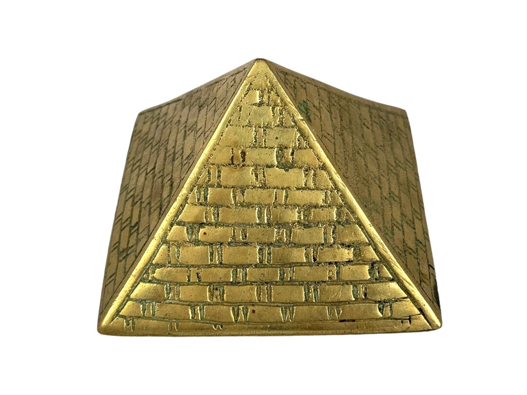 Vintage Brass Pyramid, Pyramid Paperweight, Egyptian Pyramid Decor ...