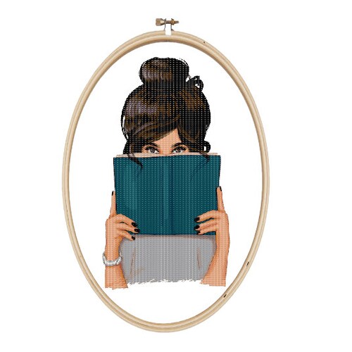 Bookshelf Cross Stitch Pattern Reader Library Classic Book - Etsy