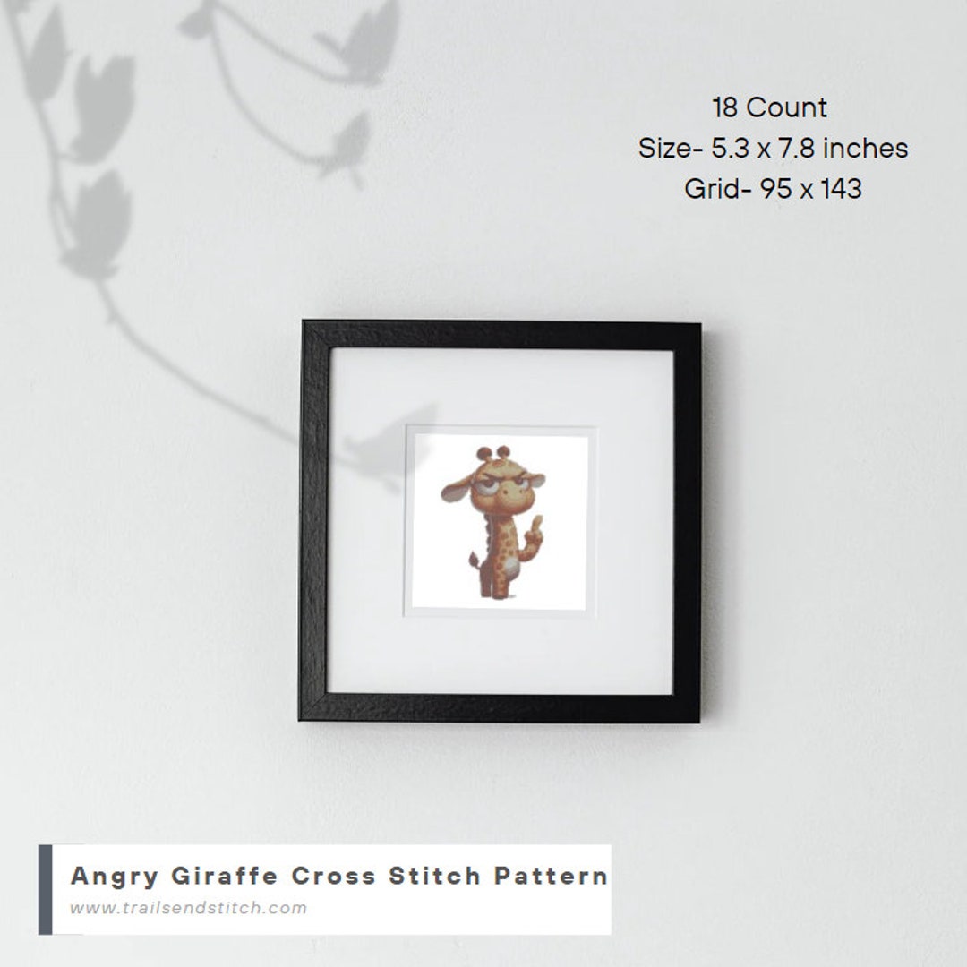 Angry Giraffe Cross Stitch Pattern - Etsy