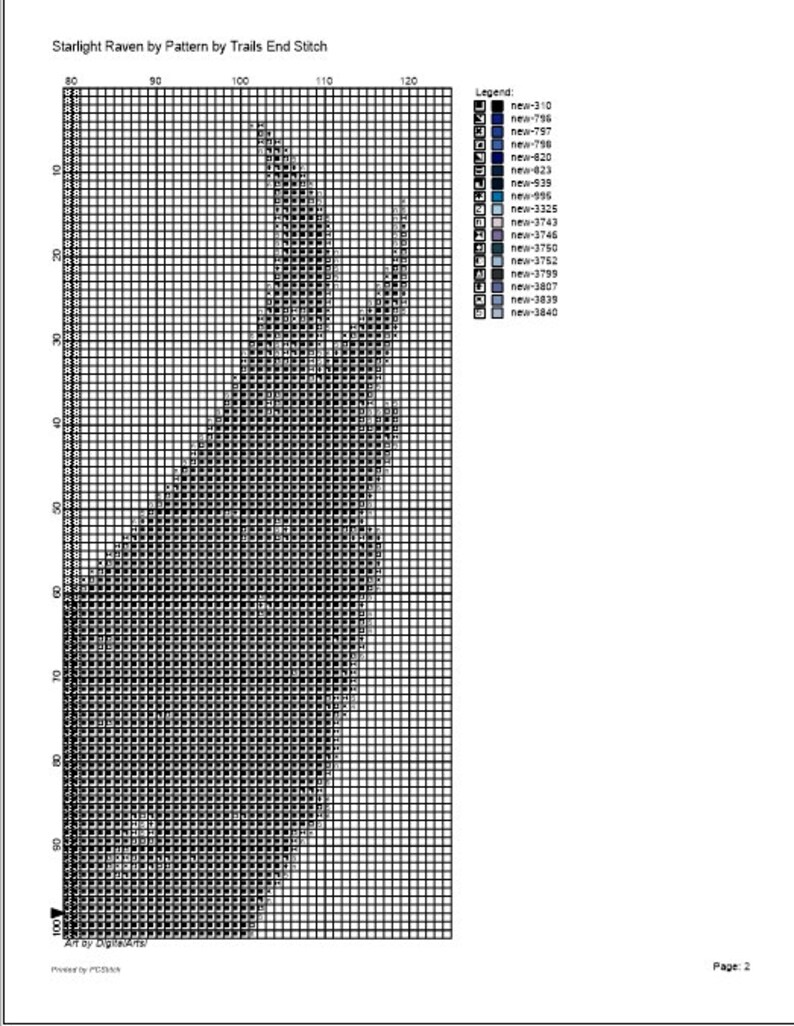 Starlight Raven Cross Stitch Pattern - Etsy