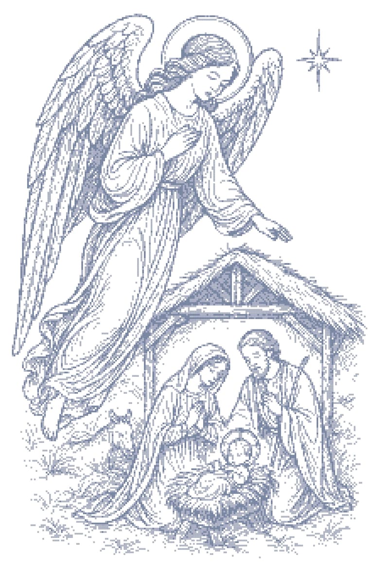 Nativity Angel Cross Stitch Pattern- Pattern Keeper Version Included - Etsy