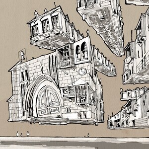 Gothic Gravitation Surrealism Architectural Drawing - Etsy