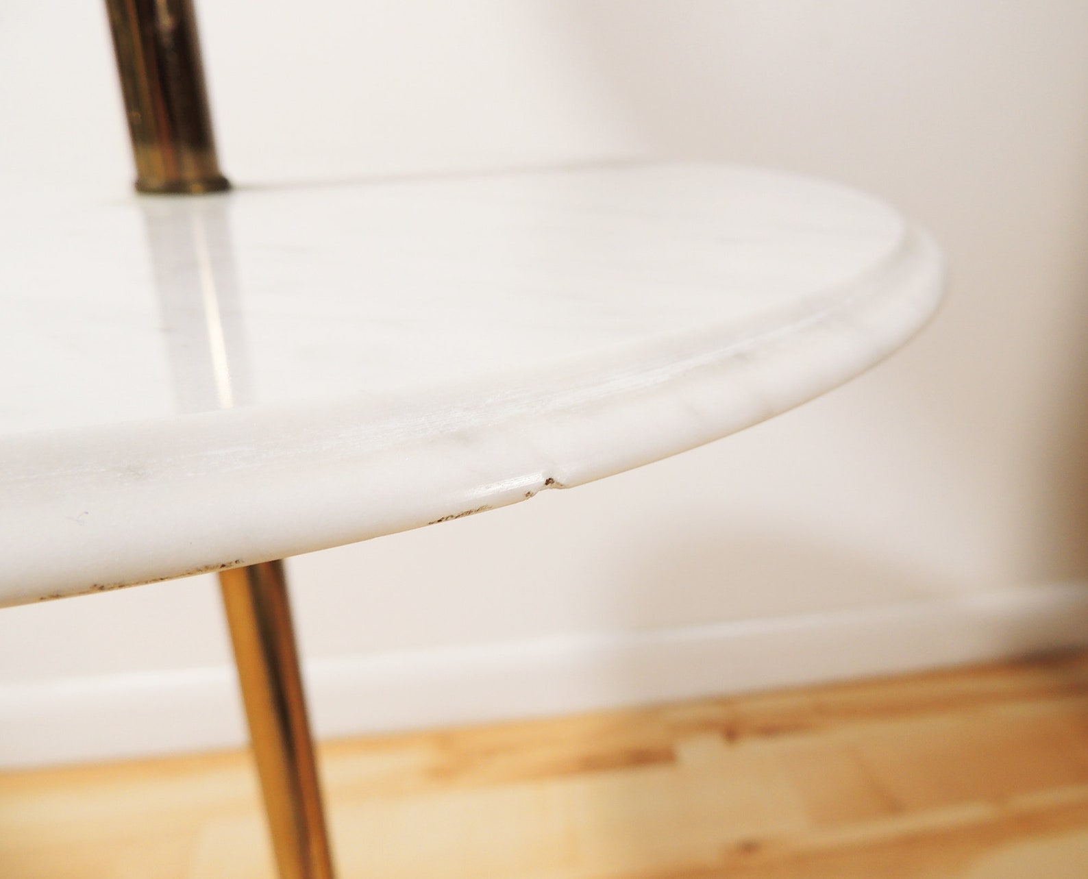 MCM Era Wood Round Marble Table Floor Lamp With Shade - Etsy