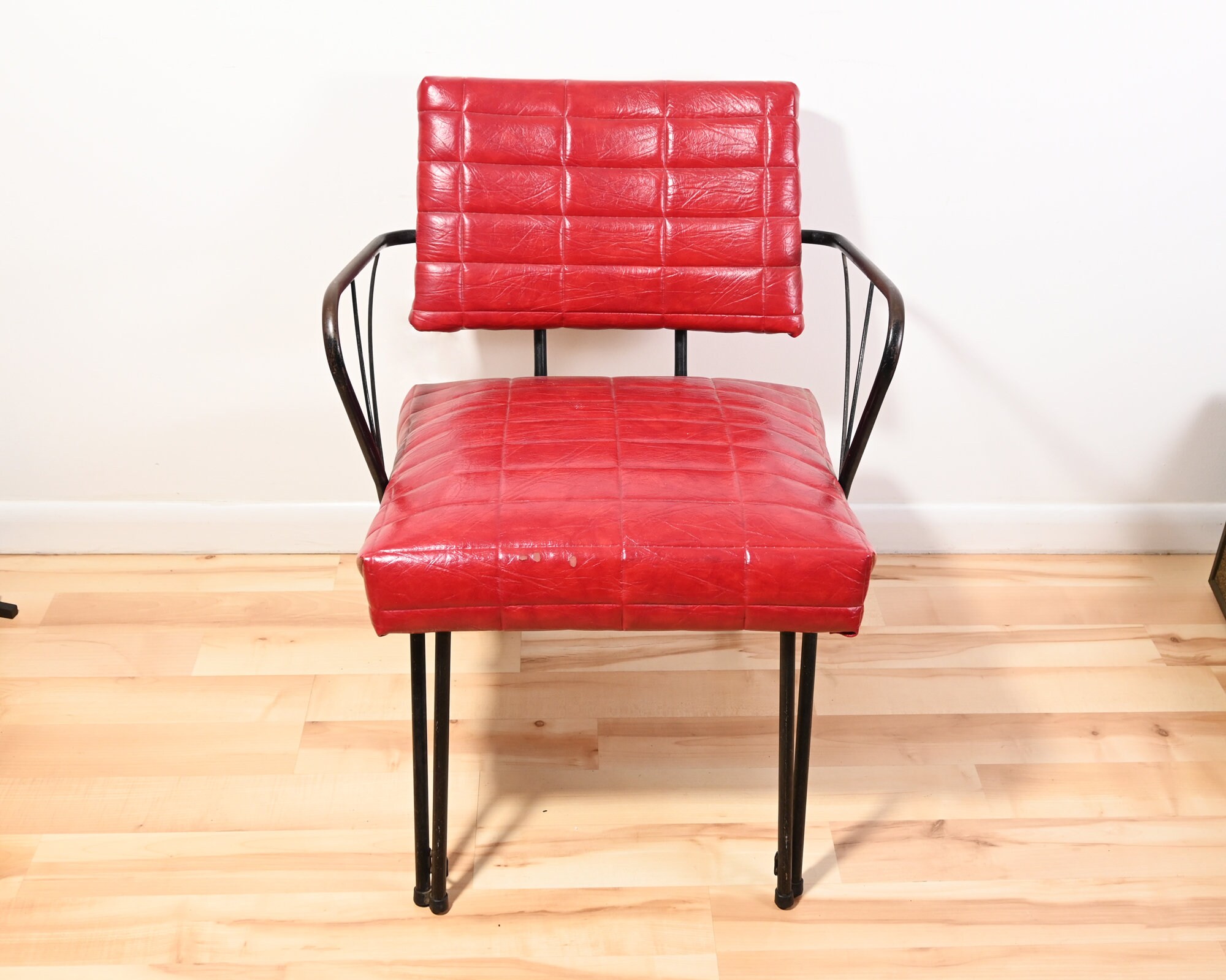 MCM Era Red Vinyl Rectangular Lounge Chair | Etsy