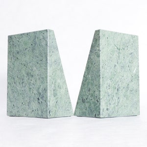 Set of 2 Modernist Era Green Marble Geometrical Bookends - Etsy