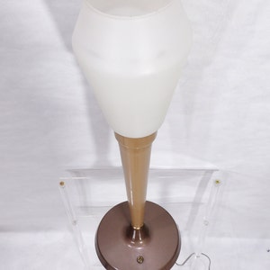 Vintage MCM Era Metal Glass Desk Table Lamp - Etsy