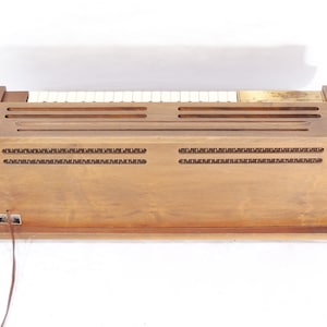MCM Era Magnus Prelude Wood Metal Rustic Electric Table Piano Keyboard ...