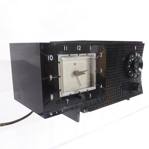 MCM Era Westinghouse Space Age Black Clock Radio - Etsy