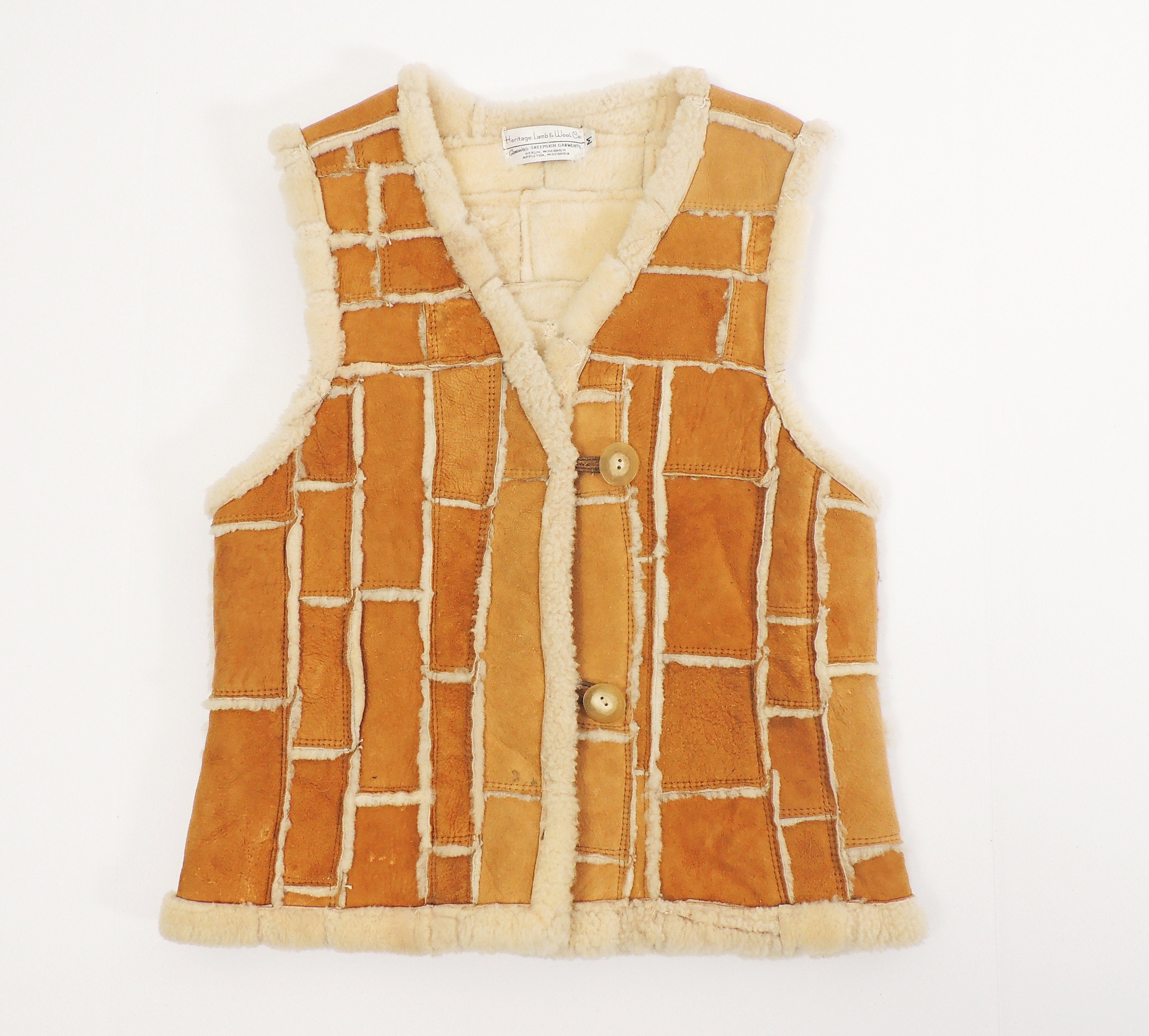 Shearling Sheepskin Ranch Vest Winter Jacket women's size | Etsy