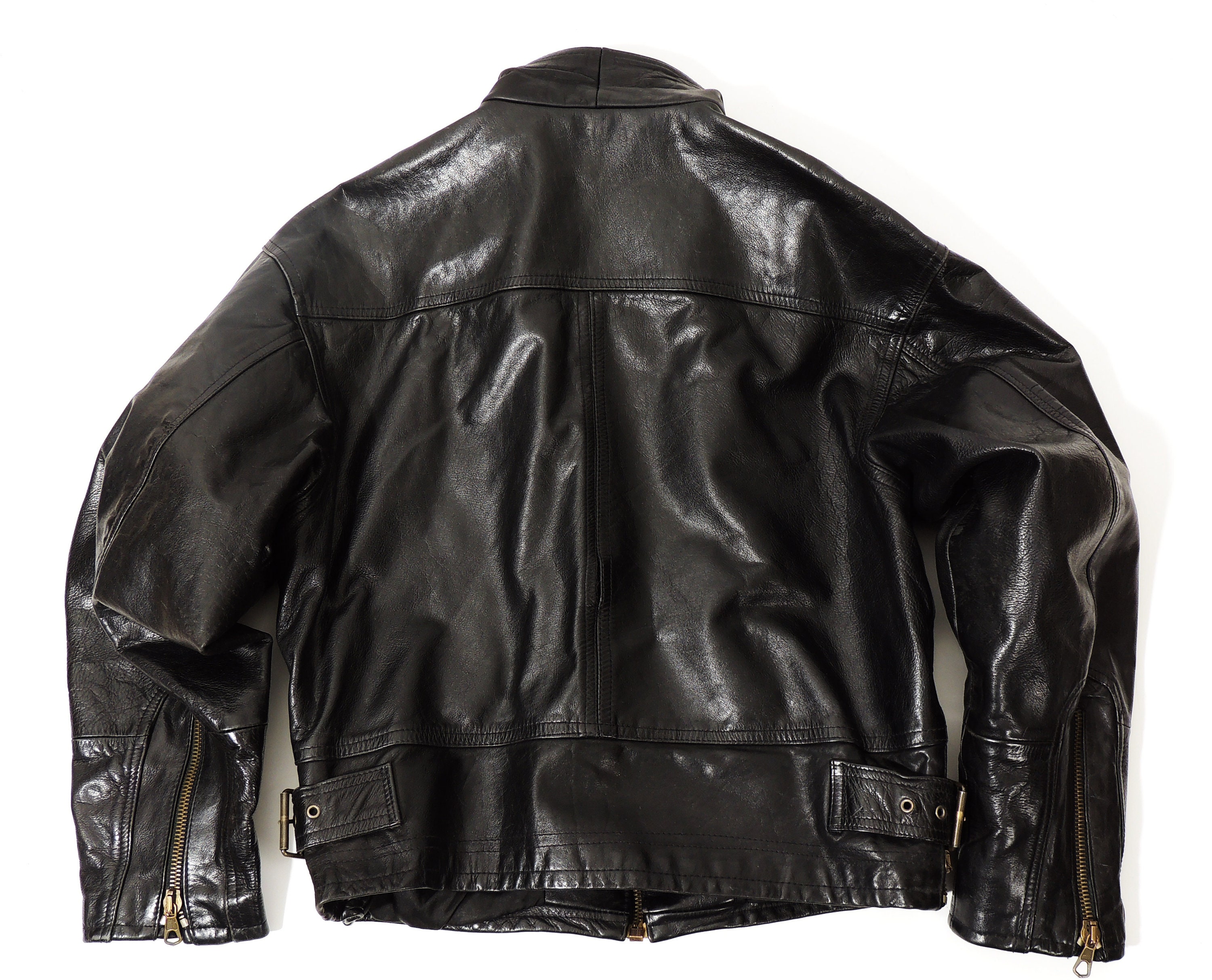 Vintage Original Vera Pelle Biker Jacket Leather Brass Vintage Original Vera Pelle Biker Jacket Leather Brass
