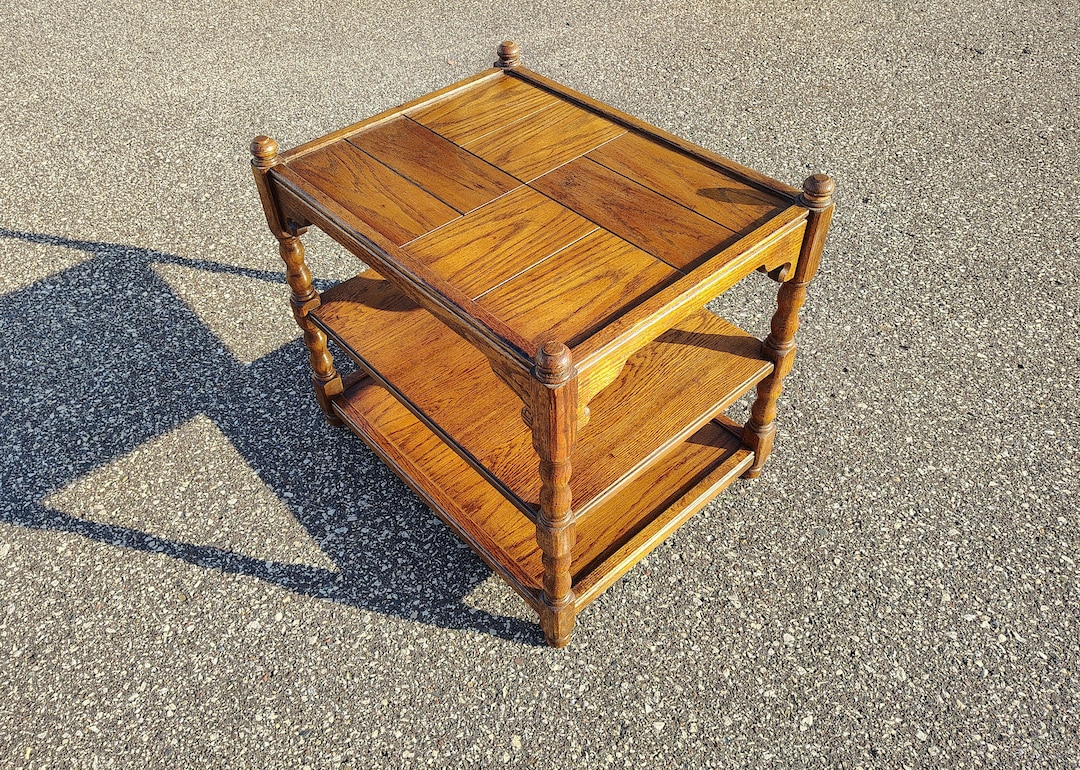 Vintage Bishopsgate by Drexel Wood Side End Table With Shelf - Etsy