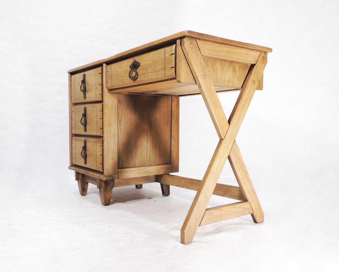 Vintage Williams Furniture Primitive Style Wood Secretary Desk With ...