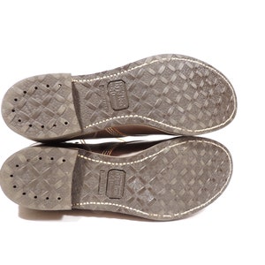 Vintage Rustic American Made Brown Leather Work Boots Armortred Hypalon ...