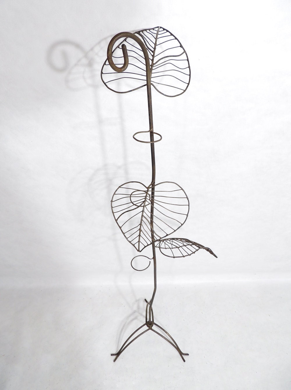 Vintage Handcrafted Metal Wire Candle Holder Large Leaf Tree Rustic ...