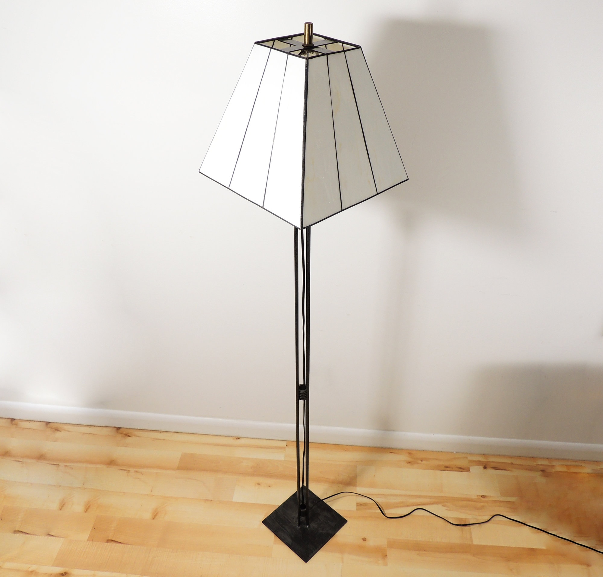 Postmodern Architectural Floor Lamp with Glass Pyramid Shade | Etsy