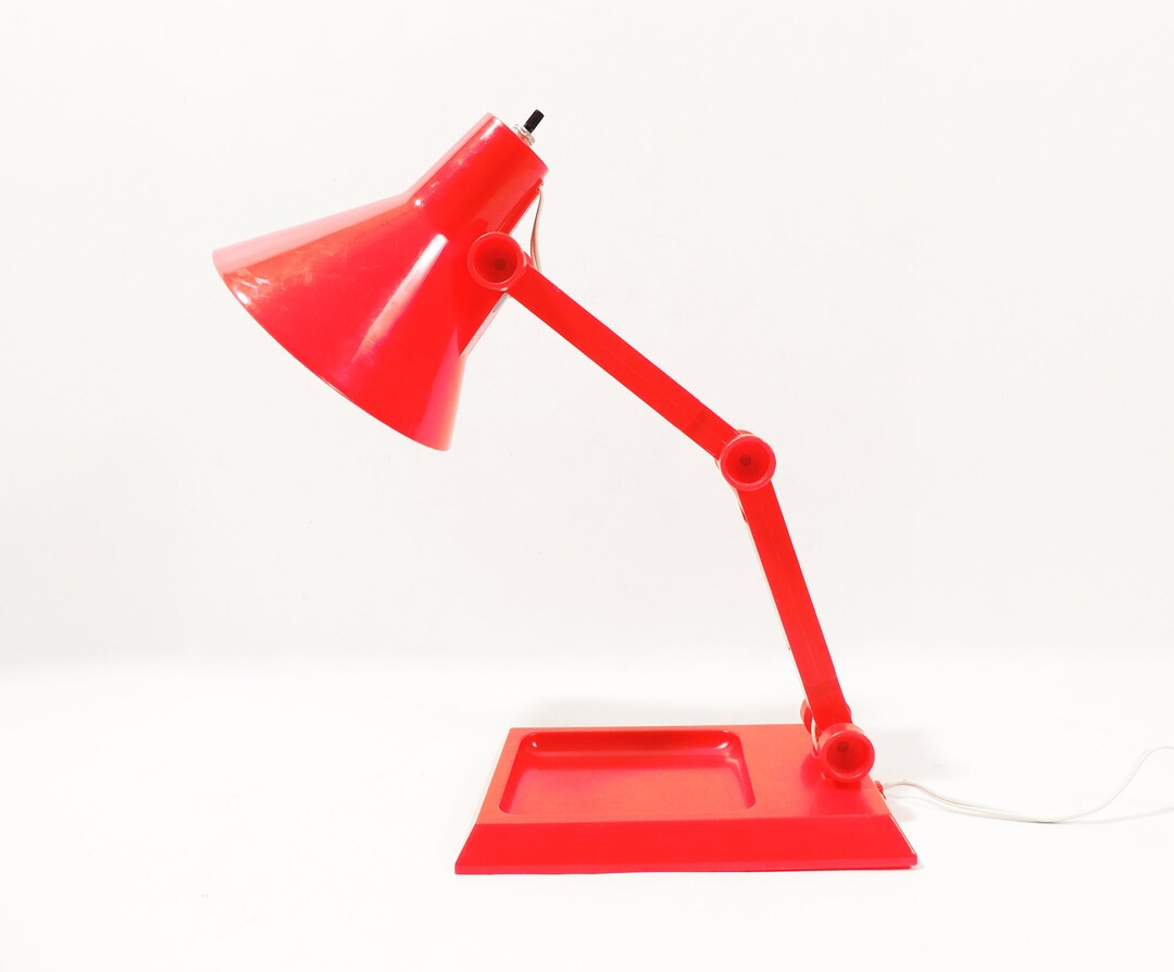 Rare Collectible Modernist Era Adjustable Red Desk Lamp by Stylette ...
