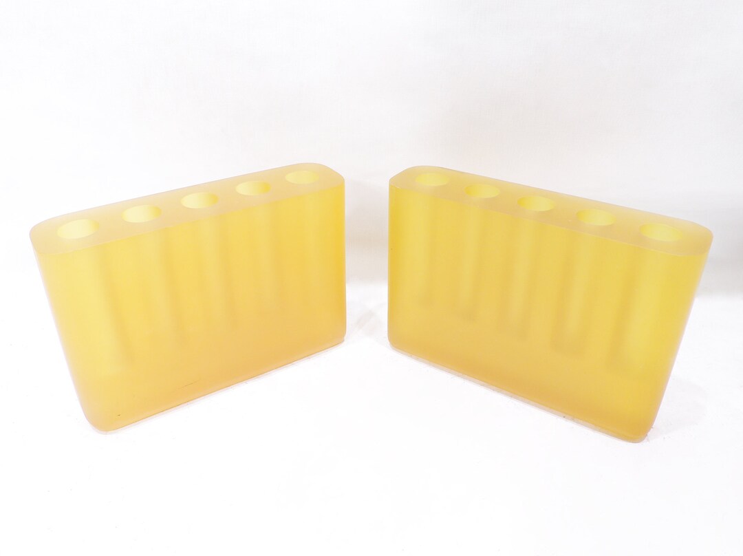 Set of 2 Large Transparent Yellow Resin Five Candlestick Holders - Etsy