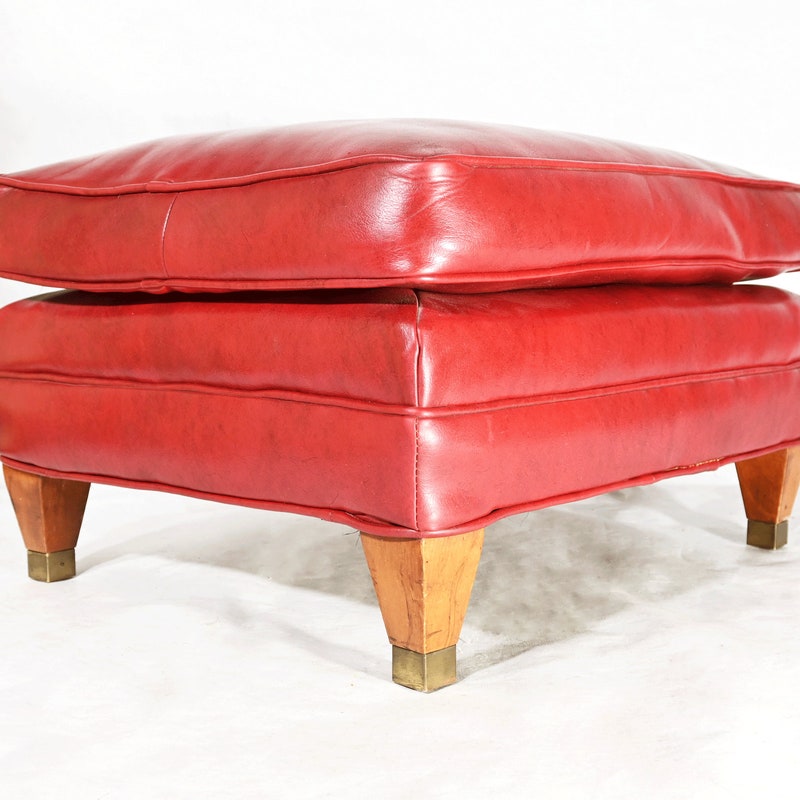Leather Cocktail Ottoman - Etsy