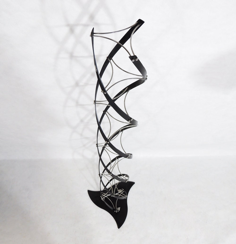 Postmodern Black Metal Spiral CD Rack Sculpture 57 Tall | Etsy
