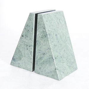 Set of 2 Modernist Era Green Marble Geometrical Bookends - Etsy