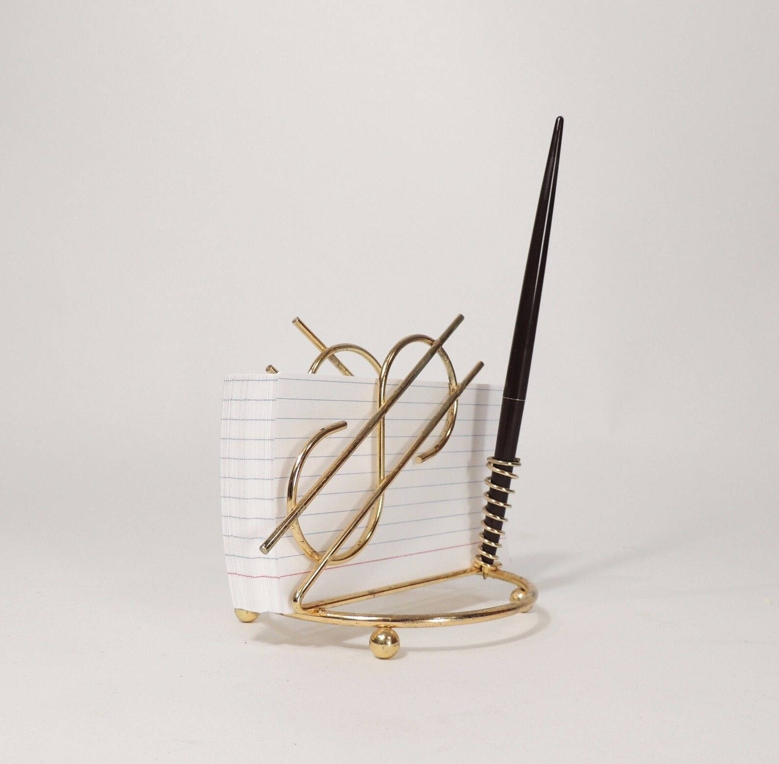 Vintage Mid Century Hollywood Regency Brass Metal Pen Stand | Etsy