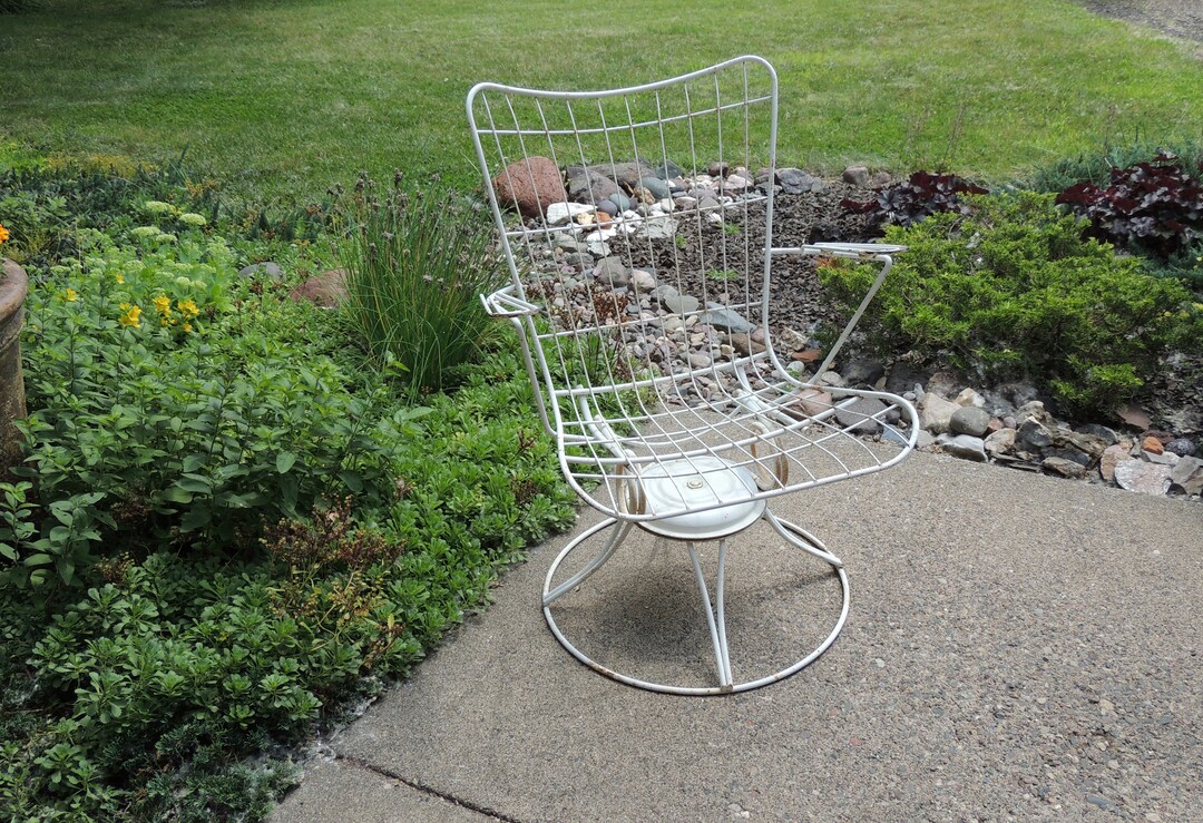 Vintage Modernist Era Wire Lounge Chair - Etsy