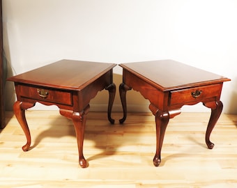 Pair of Broyhill Lenoir House French Provincial Style Drawer Wood End Tables Etsy Denmark