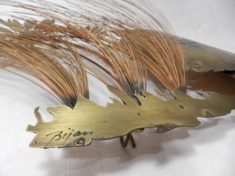 Vintage Original Bijan Mid-Century Cat in Grass Metal Signed | Etsy